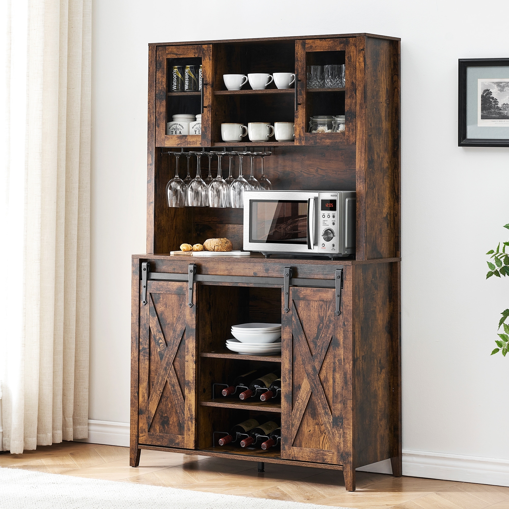 Farmhouse Bar Cabinet with Sliding Barn Door On Sale Bed Bath Beyond 39995980