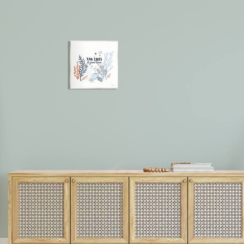 Stupell Tan Lines & Good Times Beach Quote Wall Plaque, Design By ...