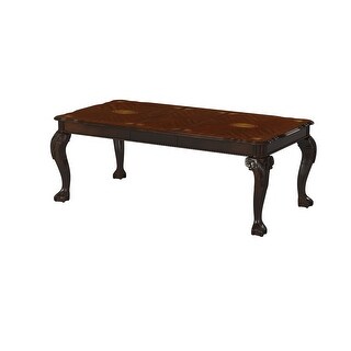Elegant Design Dark Cherry Finish Dining Table with Removable Extension ...