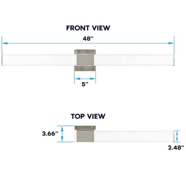 Luxrite LED Bathroom Vanity Light Fixtures Square 48 Inch Brushed ...