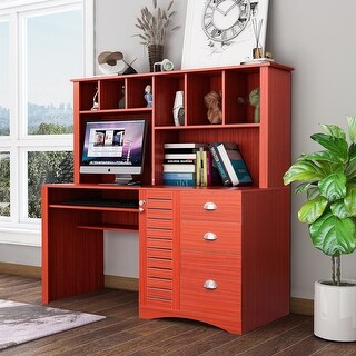 Student Desks with Solid Wood Bookshelf Workstation Desks Writing Desk ...