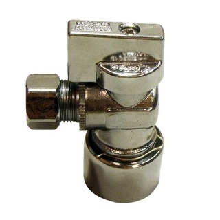 PROFLO 5/8" Push x 3/8" OD Angle Stop Quarter 1/4" Turn - Bed Bath ...