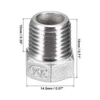 Hex Reducing Bushing Male to 1/8PT Female Pipe Fitting Reducer Adapter ...