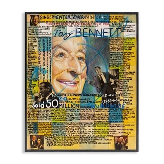 Stupell Tony Bennett Collage Framed Giclee Art Design By Sabin - Bed ...