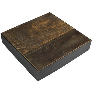 Riser with Square Shape and Metal Band, Small, Brown and Black - Bed ...