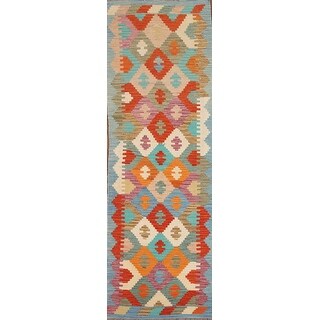 Multi-Color Geometric Kilim Oriental Runner Rug Hand-woven Wool Carpet ...