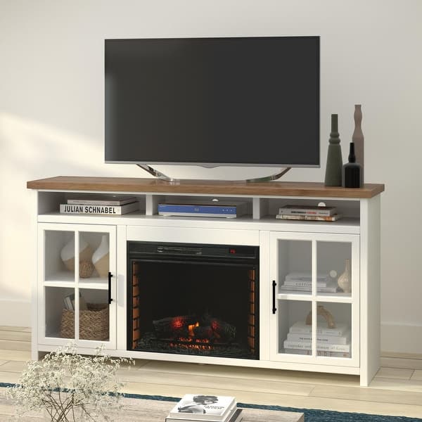 Bridgevine Home 74 inch Fireplace TV Stand Console for TVs up to 85 ...