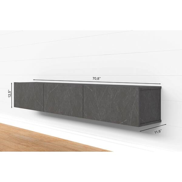 Lucy-Mea Floating 71"TV Stand Up to 80" TV's Wall Mounted Media Console ...