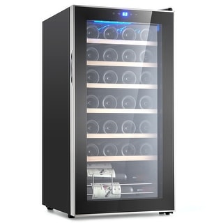 28 Bottle Compressor Wine Cooler Wine Cellar with Adjustable Temp ...