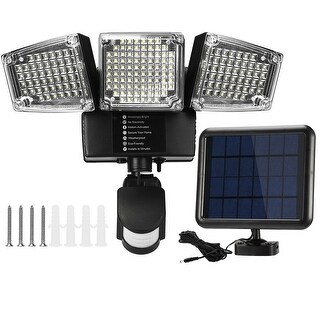 Outdoor 188 LEDs 1600lm Solar Security Lights - Black - Bed Bath ...