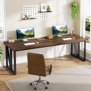 Extra Long 2 Person Desk Double Desk, 78.7 Inches Computer Desk - Bed ...