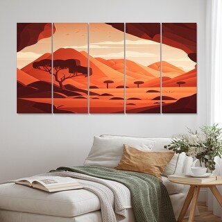 Designart "Single Tree In Terra Cotta Mountains VI" Landscape Mountains ...