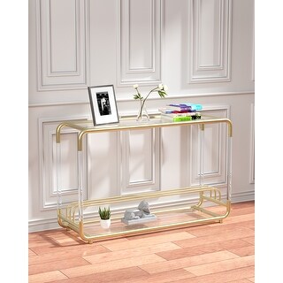 Acrylic gold console table store