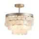 13.8-in Coastal 2-Light White Capiz Shell Semi-Flush Mount Ceiling ...