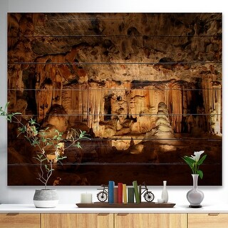 Designart 'Dark Cango Caves South Africa' Traditional Wood Wall Art ...