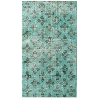 ECARPETGALLERY Hand-knotted Color Transition Turquoise Wool Rug - 3'11 ...