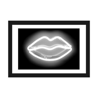 iCanvas "Neon Lips White On Black" by Hailey Carr - Bed Bath & Beyond ...