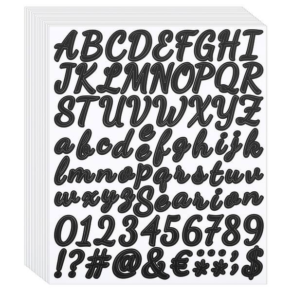 Alphabet Letters Numbers Stickers, 16 Sheets Self Adhesive Cursive ...