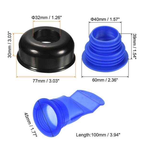 1Set Sewer Drain Pipe Sealing Plug w Black Cover and Blue Anti-odor ...