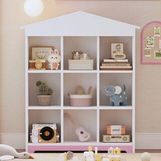 House-shaped Storage Rack with 9 Storage Compartments,3-layer Storage ...