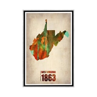 iCanvas "West Virginia Watercolor Map" by Naxart Framed - Bed Bath ...