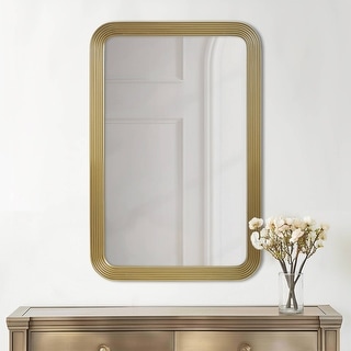 Rounded Rectangle Fluted Wall Mirror Gold See below - Bed Bath & Beyond ...