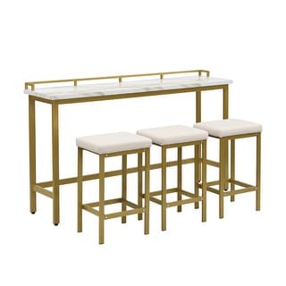 4-Piece Counter Height Extra Long Console Dining Table - 63" - Bed Bath ...