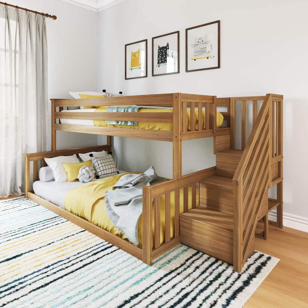 Max And Lily Twin Over Full Staircase Bunk On Sale Overstock 34563626