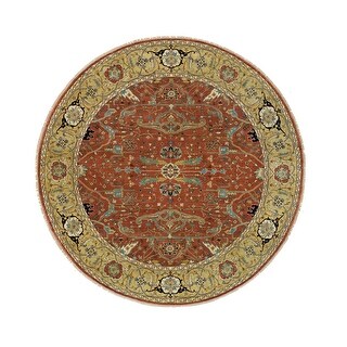 Shahbanu Rugs Rust Red Antiqued Fine Heriz Re-Creation Natural Dyes ...