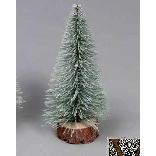 18" Flocked Village Tree Wood Stand - Bed Bath & Beyond - 14258817