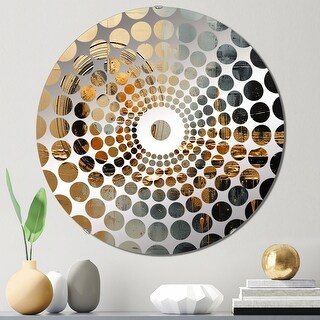 Designart "Golden Gleam IV" - Modern Abstract Collages Concentric ...