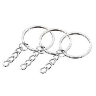 Split Keychain Rings, 2x27mm Round Flat Key Holder with Chain 12Pcs ...