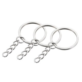 Split Keychain Rings, 2x27mm Round Flat Key Holder with Chain 64Pcs ...
