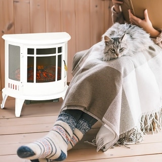 Freestanding Electric Fireplace Stove with Realistic LED Flame and ...