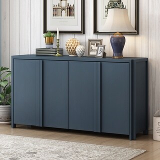 Simple Storage Cabinet Sideboard with 4 Doors & Adjustable Shelves ...