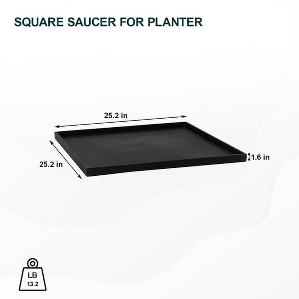 Pottery Pots Block Fiberstone Indoor Outdoor Square Saucer for Planter ...
