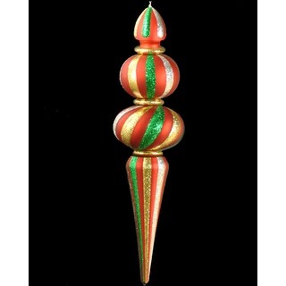 Christmas at Winterland WL-ORN-48-GRG 48" Green, Red and Gold Plastic ...