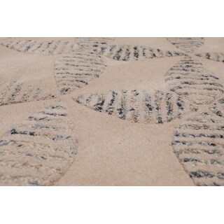 4'8x6'8 Hand Tufted Wool High Low Pile Oriental Area Rug Beige, Blue ...