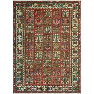 Noori Rug Fine Vintage Bakhtiari Norwood Red/Ivory Rug - 6'9" x 9'11 ...