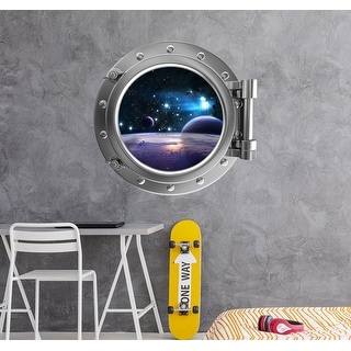 Spaceship Porthole Window Wall Mural. Outer Space View Decal - Bed Bath ...
