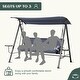 Steel 3-seater Swing Porch Swing with Canopy - Bed Bath & Beyond - 39212431