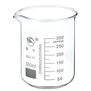 300ml Low Form Glass Beaker, 3.3 Borosilicate Lab Measuring Cups ...