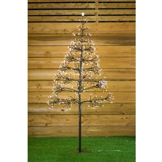 4.5' Pre-Lit Pencil Artificial Christmas Tree, LED Warm White Lights ...