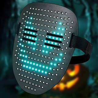 CUSchoice LED Mask Halloween Light Up Mask Kids/Adults DJ Mask Costume ...