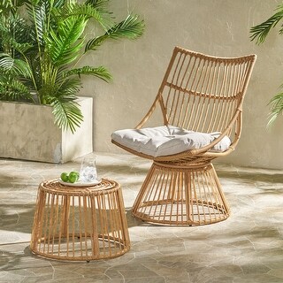 Outdoor Faux Rattan Chair&Side Table Set - Bed Bath & Beyond - 40840291