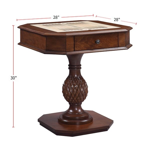 Wooden Square Game Table with 2 Drawers in Cherry - Bed Bath & Beyond ...