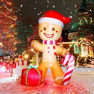 8FT Inflatable Christmas Decorations Gingerbread Man - Bed Bath ...