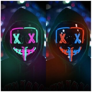 Purge Mask, 2 Pack Light up Mask LED Mask, Scary Masks with 3 Lighting ...