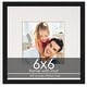 6x6 Frame with Mat - Black 9x9 Frame Wood Made to Display Print or ...