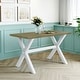 Farmhouse Rustic Wood Kitchen Dining Table with X-shape Legs - Bed Bath ...